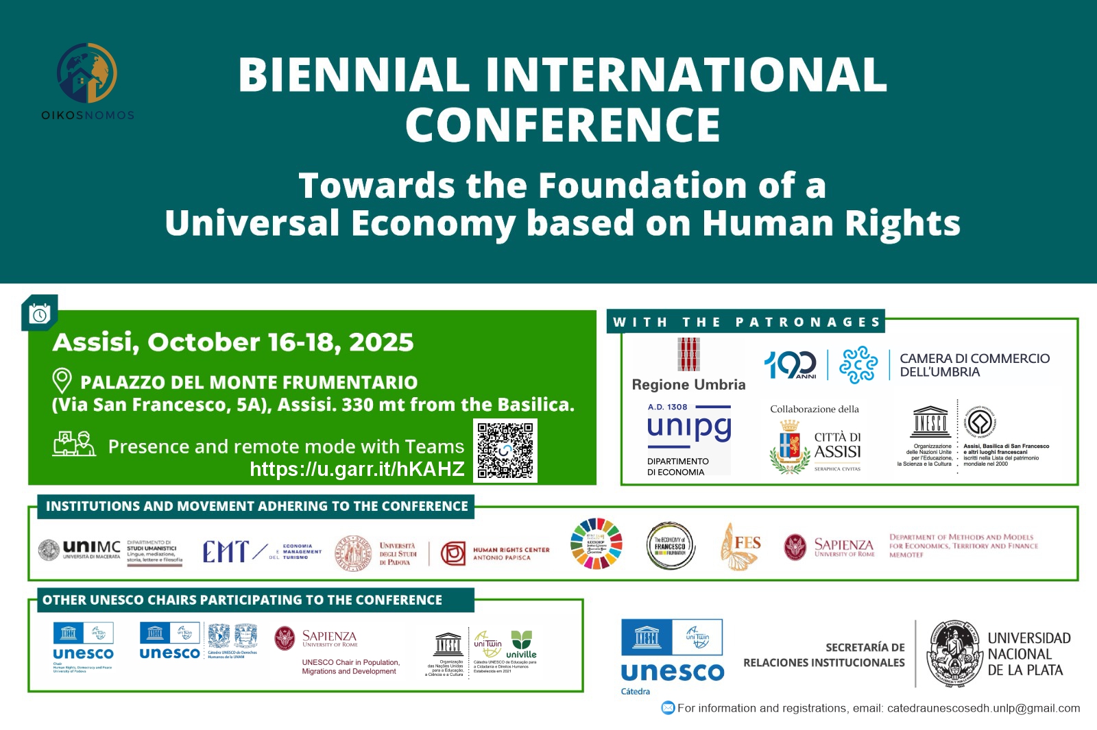 First Biennal World Conference, Assisi, 16-18 October, 2025 » UNLP
